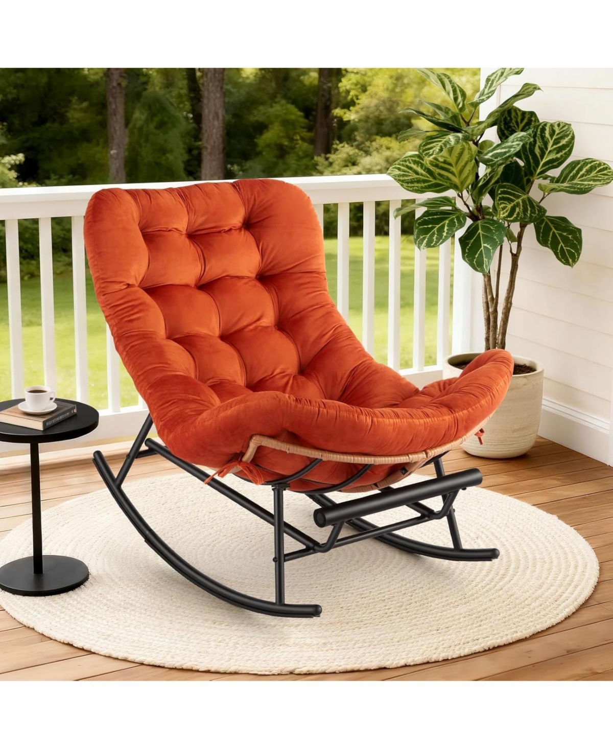 Click here for gaomon Papasan Rocking Chair with Removable Polyes... prices