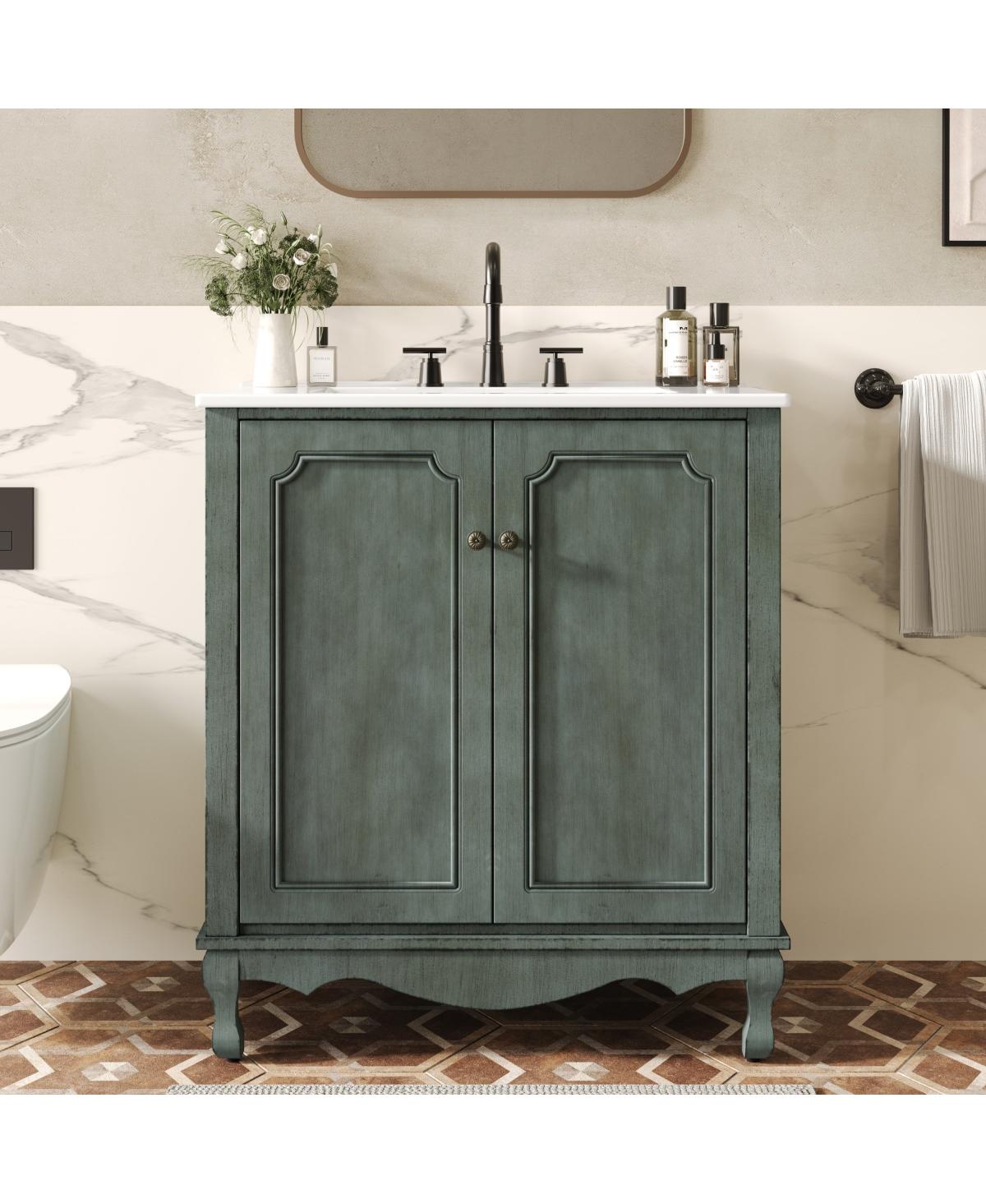 Click here for Sillysis 30 Inch Vintage Bathroom Vanity with Cera... prices