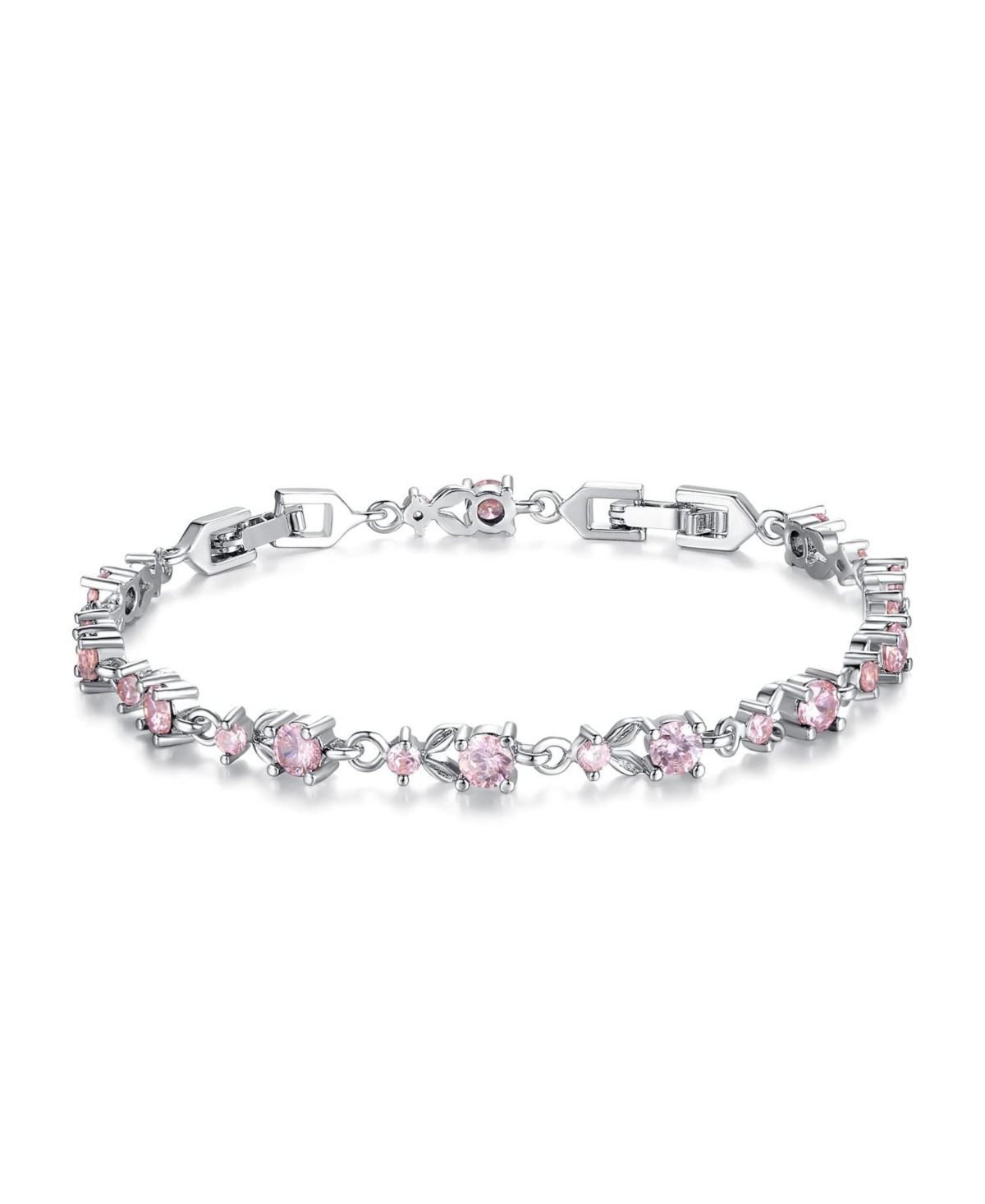 Click here for Gnuadz Plated Cz Tennis Wedding Bracelet - Pink si... prices