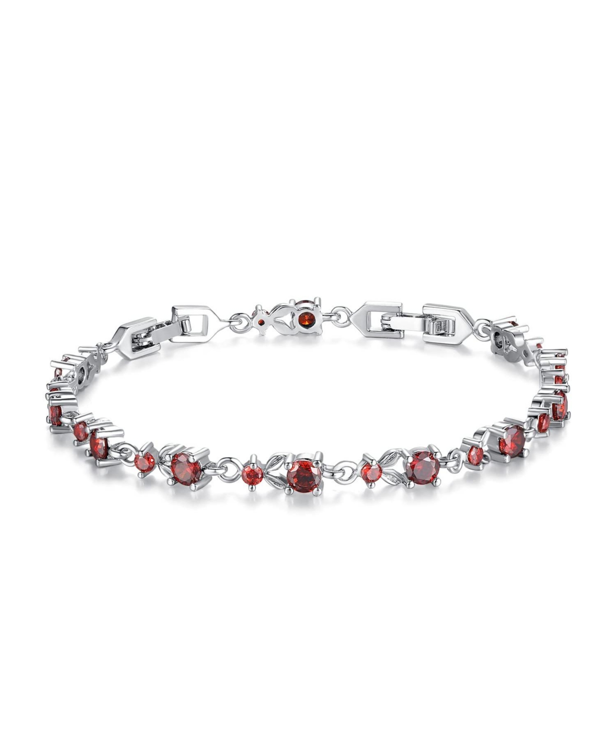Click here for Gnuadz Plated Cz Tennis Wedding Bracelet - Red sil... prices