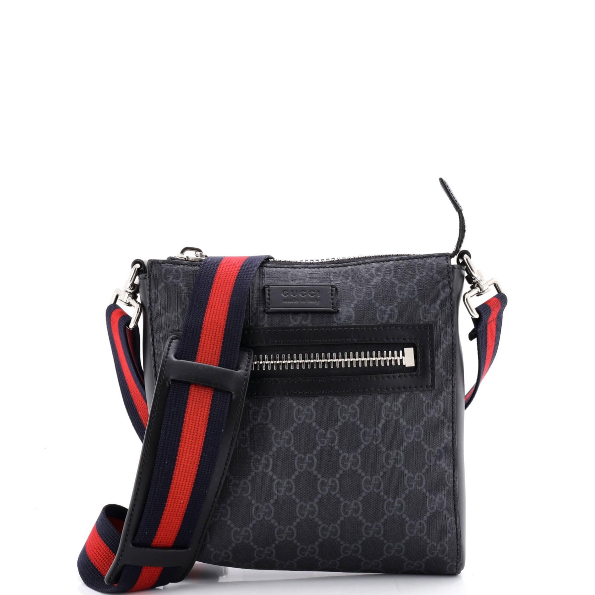 Click here for Pre-Owned Gucci Small Web Strap Front Zip Messenge... prices
