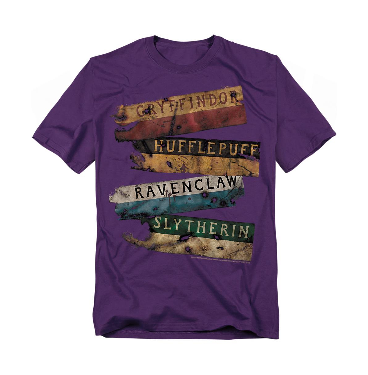 Click here for Harry Potter Mens Burnt Banners T-Shirt - Purple prices