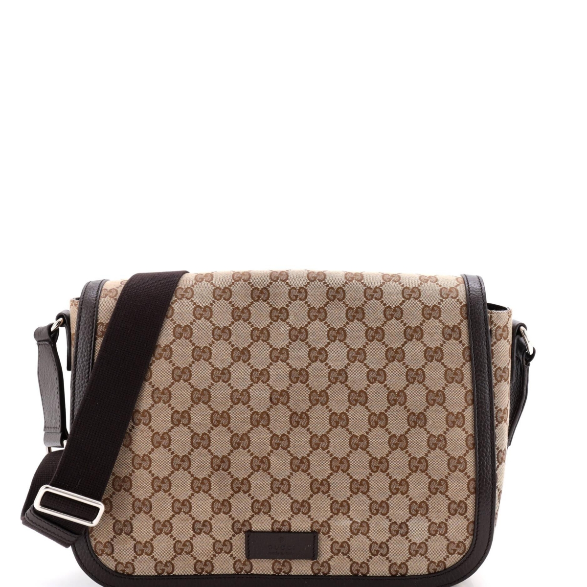 Click here for Pre-Owned Gucci Medium Flap Messenger Bag Gg Canva... prices