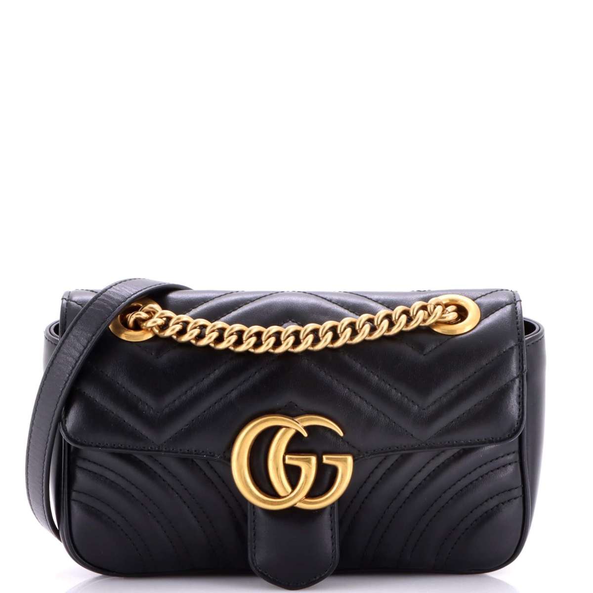 Click here for Pre-Owned Gucci Mini Gg Marmont Flap Bag Matelasse... prices
