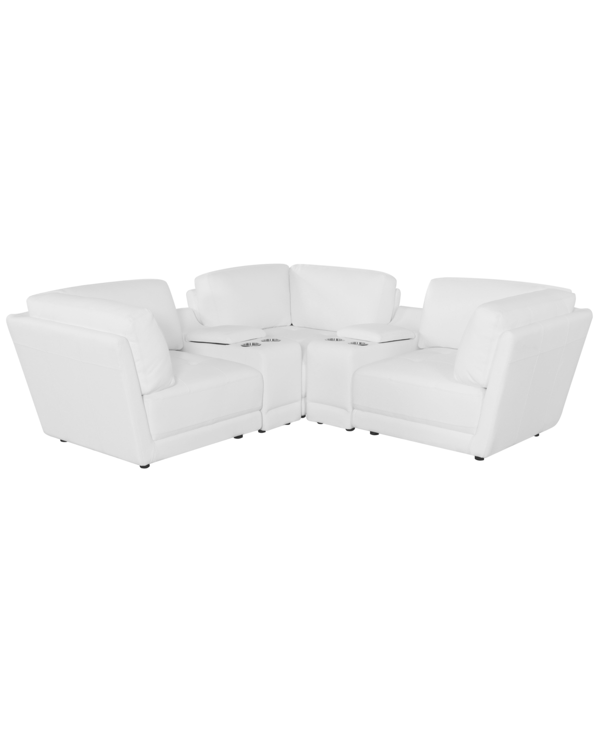 Click here for Versa 5-Pc. L-Shape Leather Sectional with 2 Conso... prices