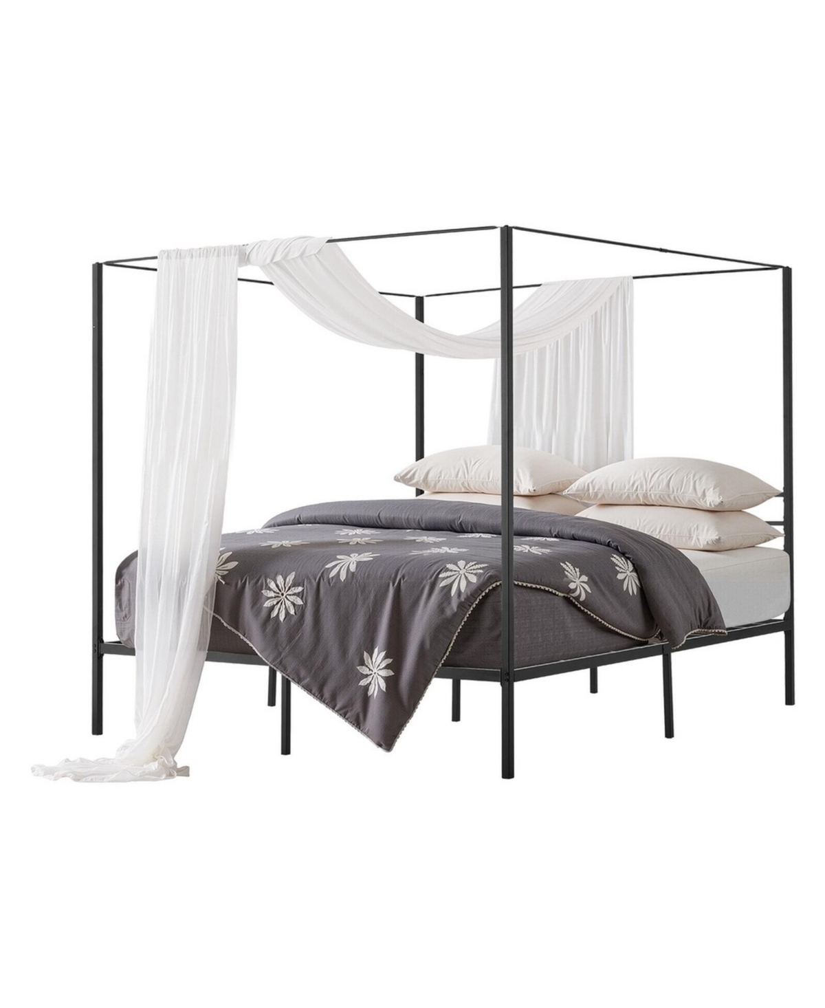 Click here for Sugift King Canopy Bed Frame Metal Four Poster Hea... prices