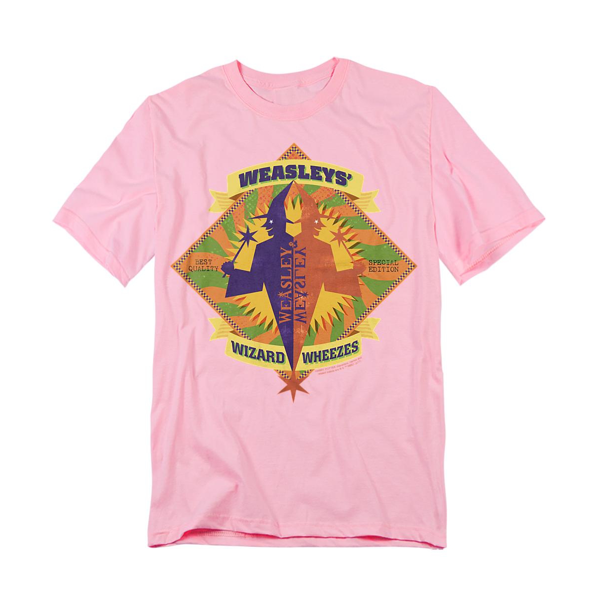 Click here for Harry Potter Mens Wizard Wheezes T Shirt - Pink prices