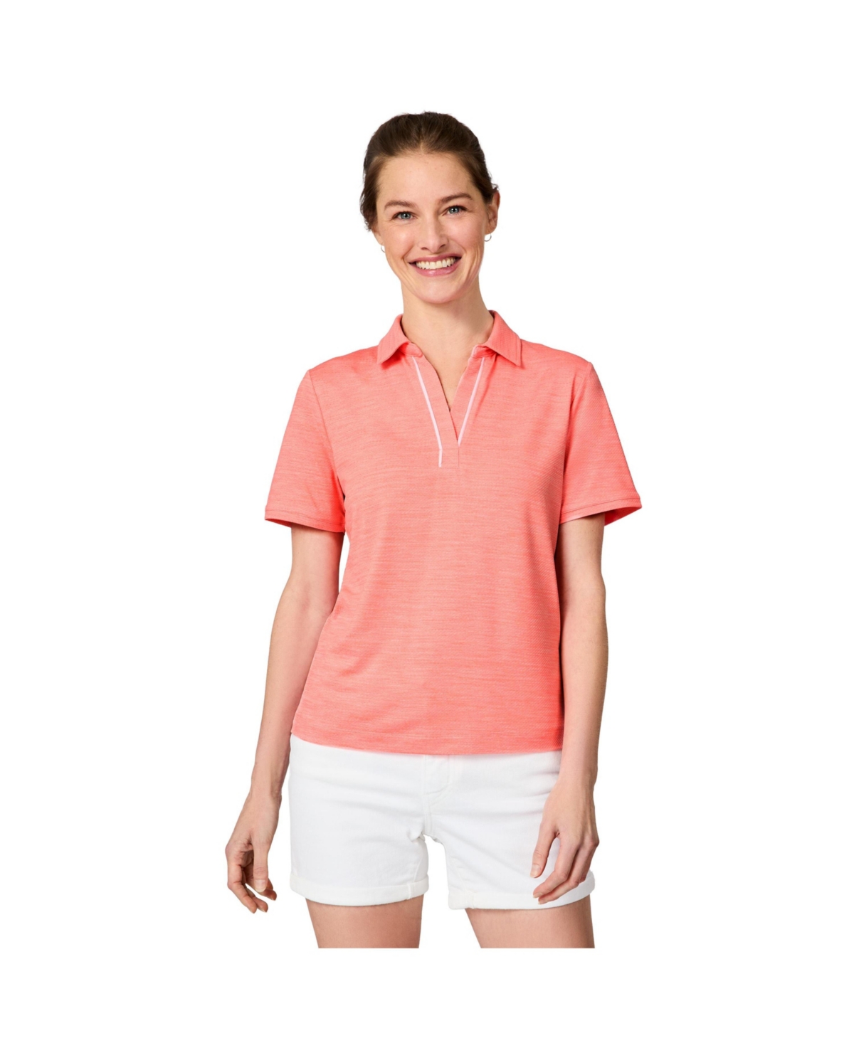 Click here for Free Country Womens SunFree Polo Top - Fresh salmo... prices