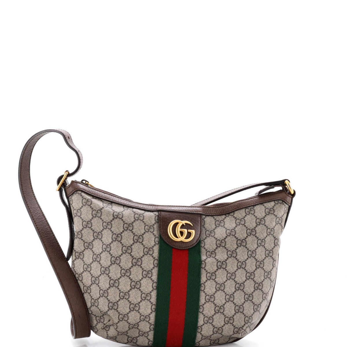 Click here for Pre-Owned Gucci Small Ophidia Half Moon Hobo Gg Co... prices