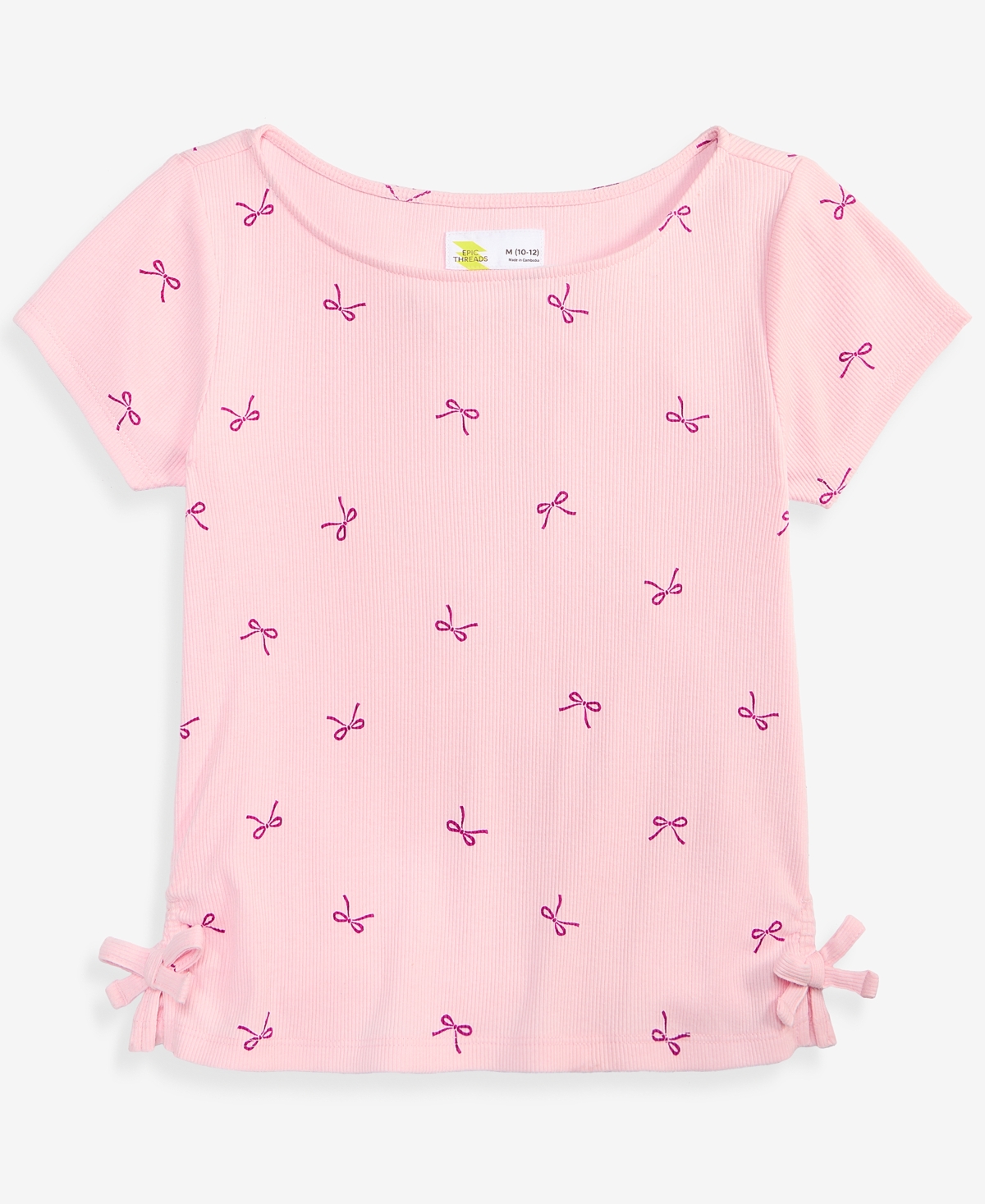 Click here for Epic Threads Girls 5-20 Bows-Print Ribbed Tee  Mac... prices