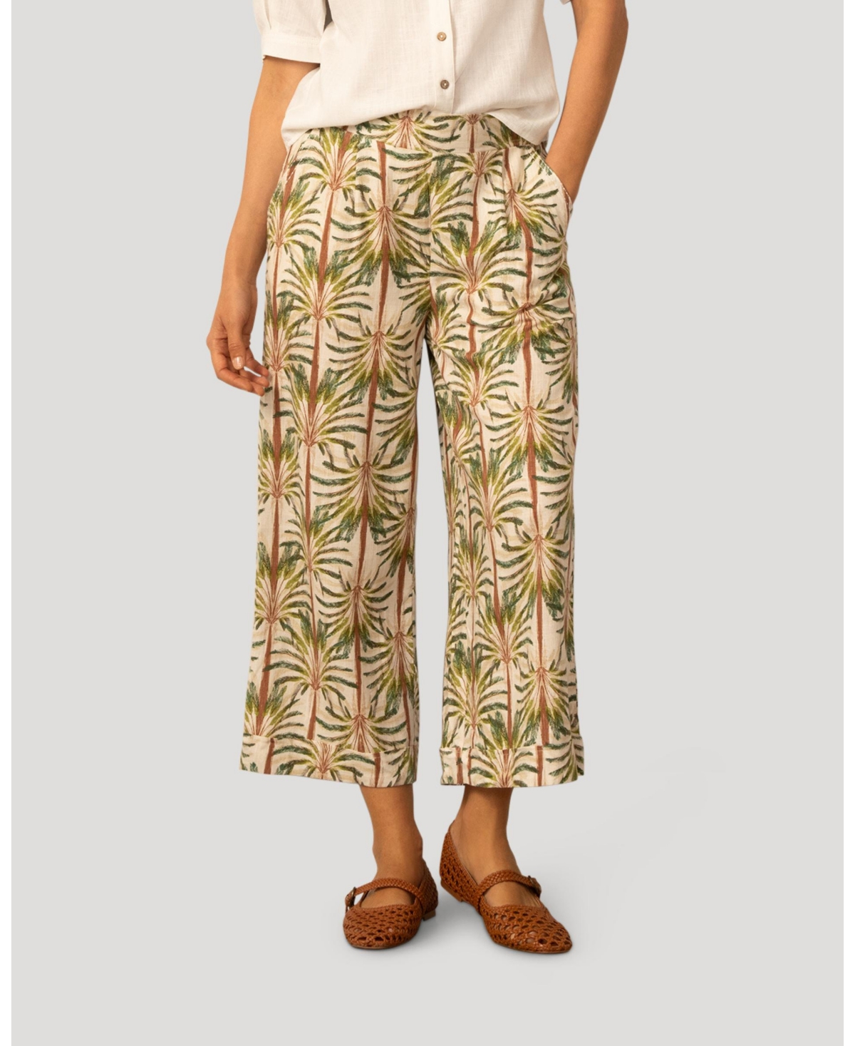 Click here for Cable & Gauge Womens Printed Linen Blend Pull On C... prices