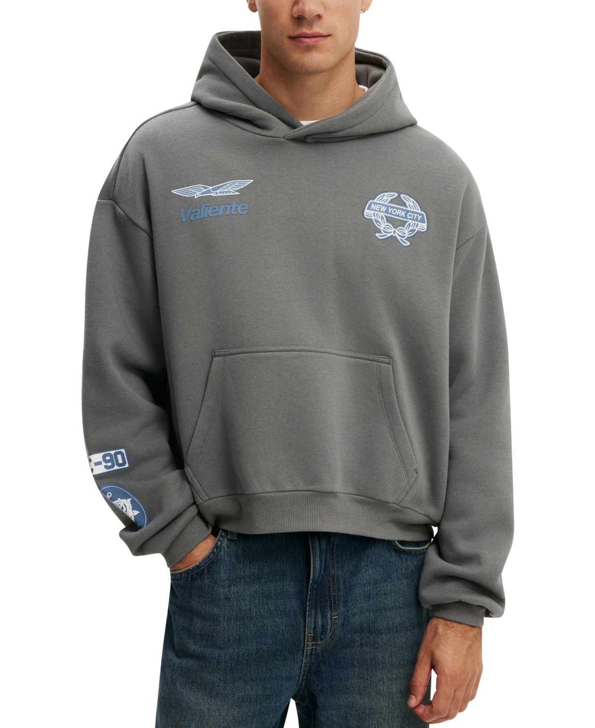 Click here for Cotton On Mens Cropped Modern-Fit Graphic Hoodie -... prices