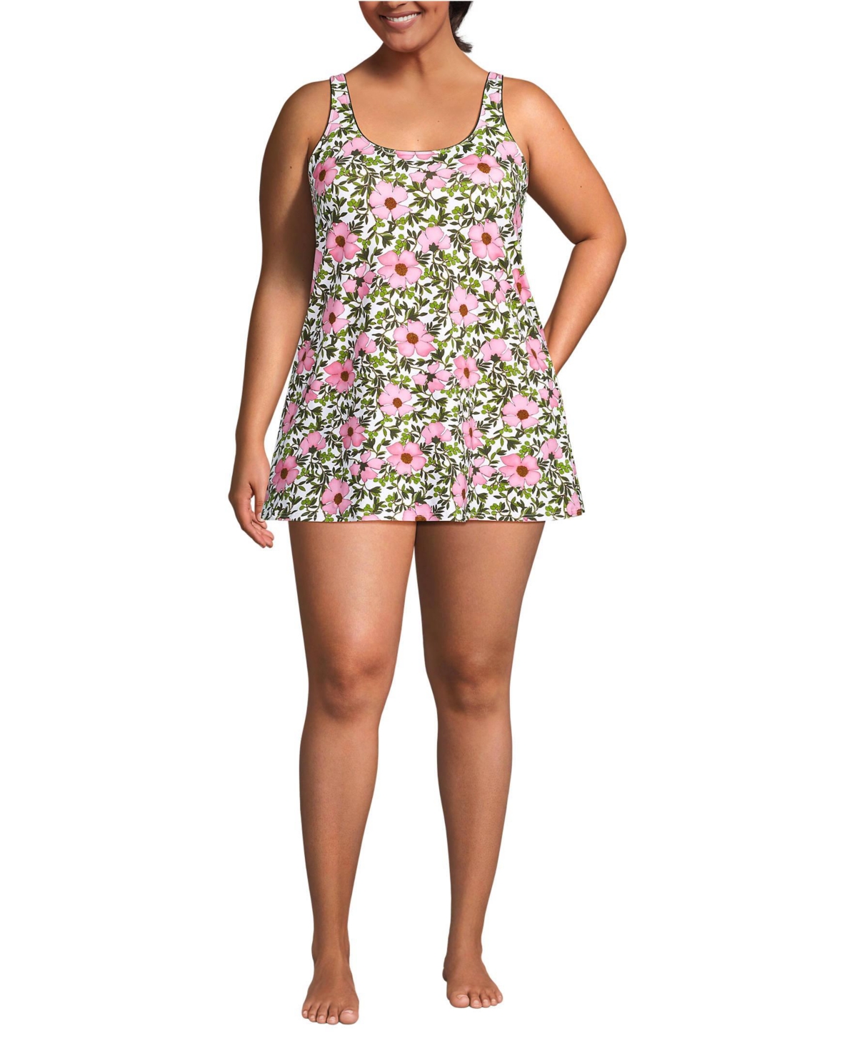 Click here for Lands End Plus Size Scoop Neck Mini Swim Dress Swi... prices