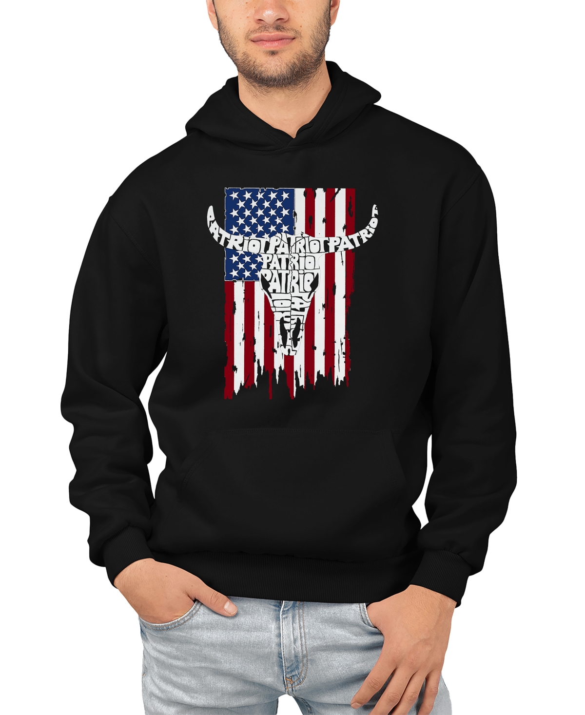 Click here for La Pop Art Mens Patriot Word Art Hooded Sweatshirt... prices