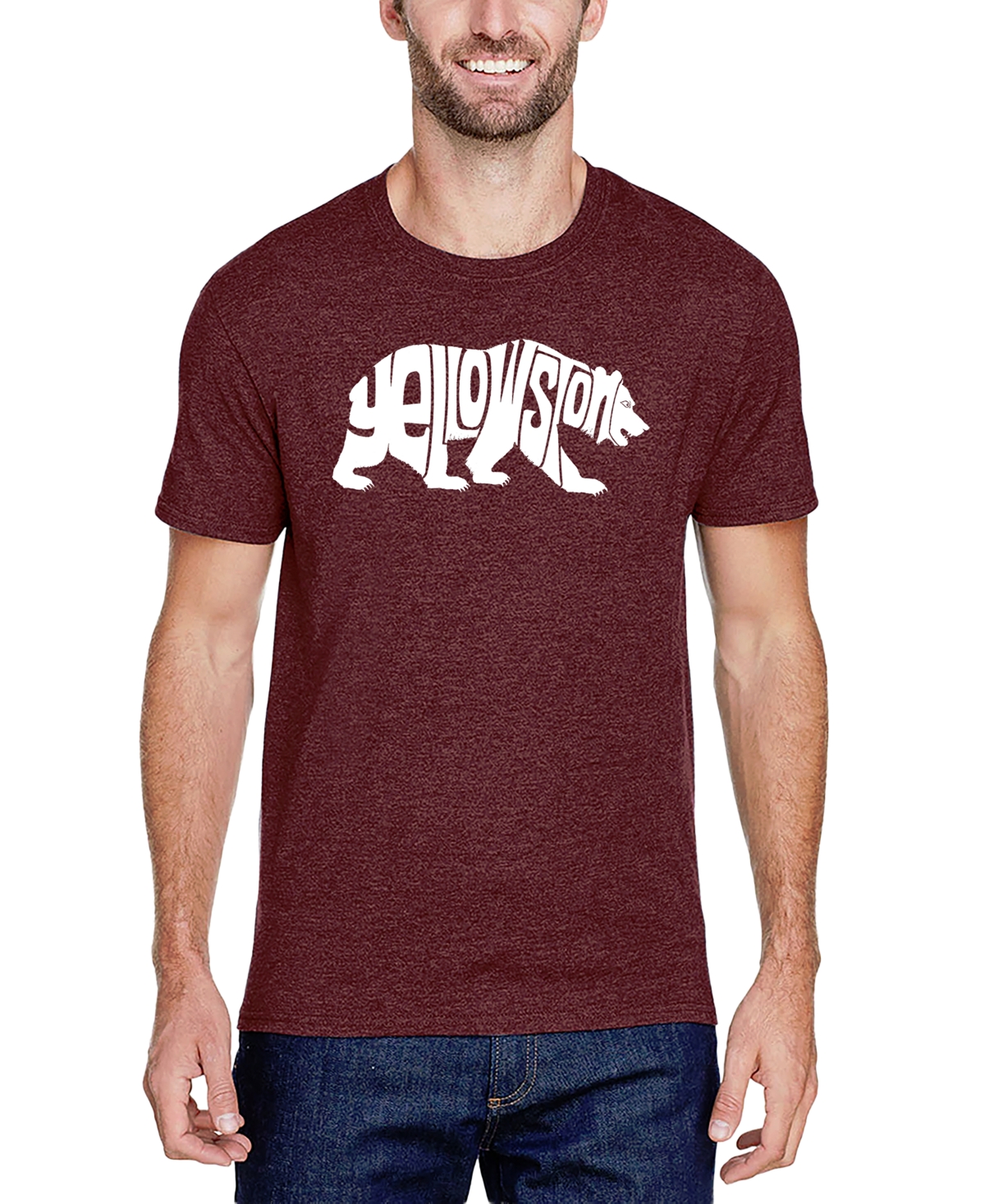 Click here for La Pop Art Mens Yellowstone Bear Word Art T-Shirt... prices