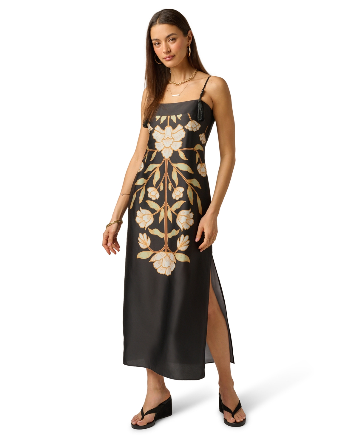 Click here for Adrianna Womens Printed Sleeveless Dress - Black m... prices
