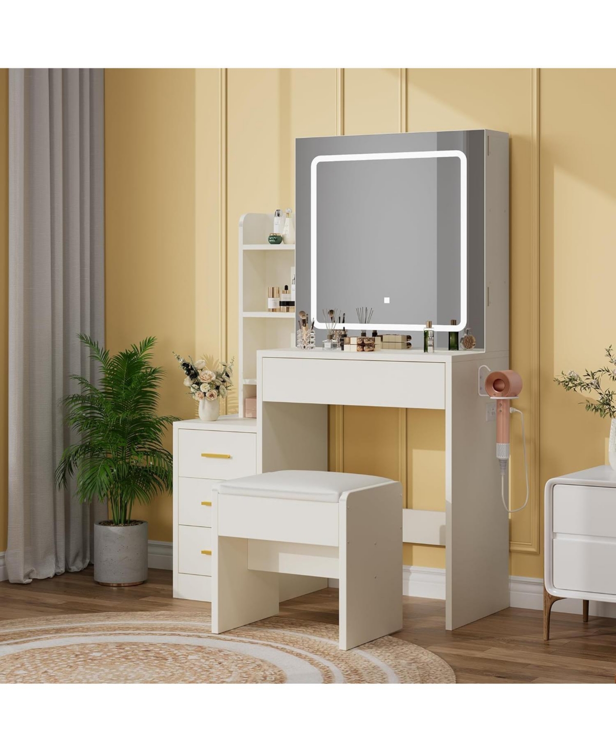 Click here for gaomon Led Dressing Table Set with Stool  Modern... prices