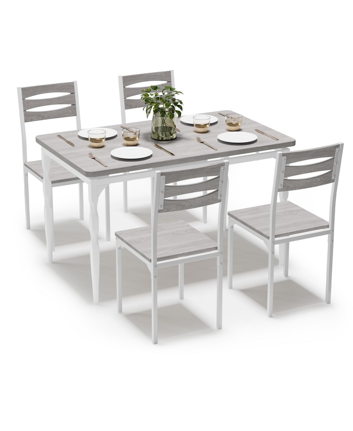 Click here for gaomon Industrial 5 Piece Dining Table Set with 4... prices