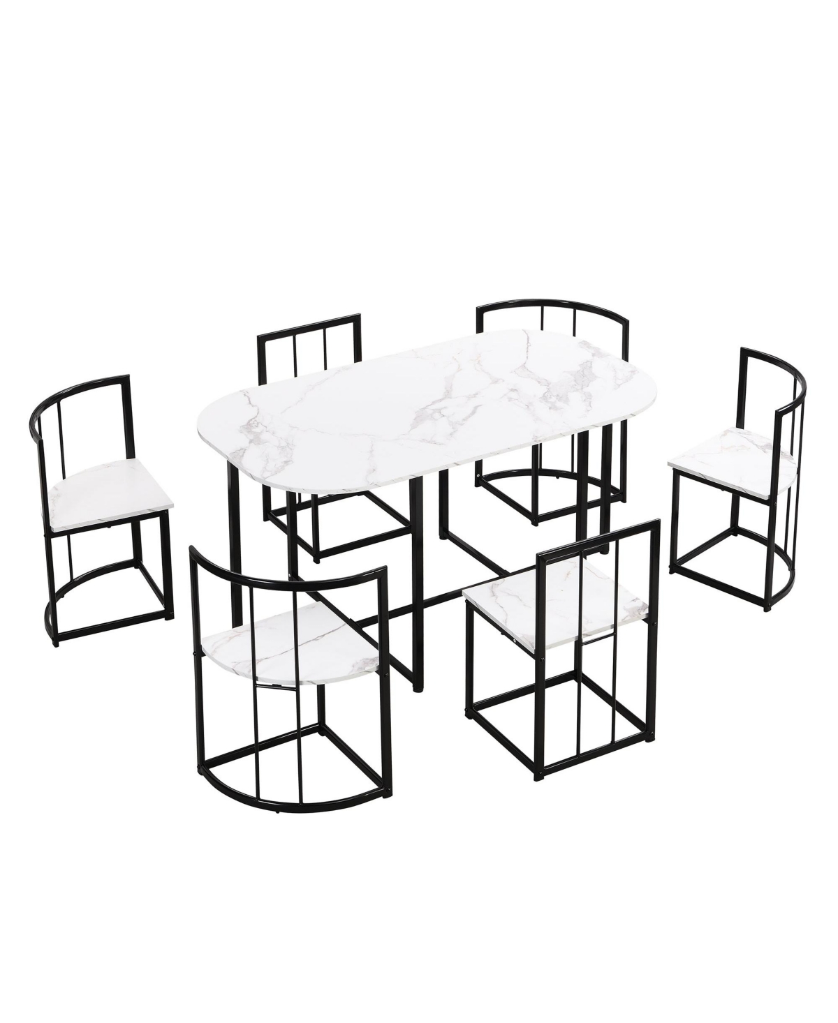 Click here for Clihome Modern 7-Piece Dining Table Set with Faux... prices