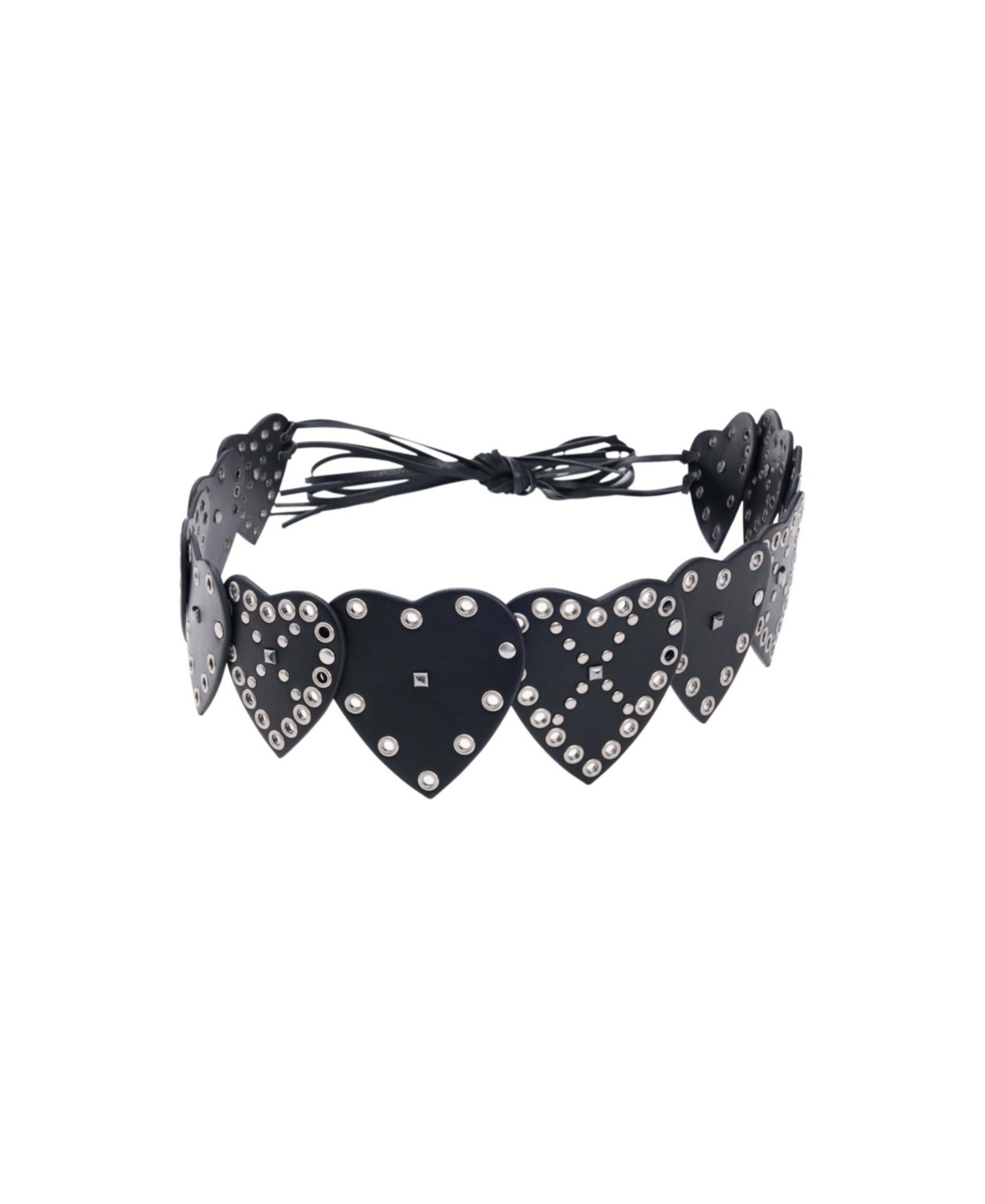 Click here for Desigual Womens Studded belt hearts - Black prices