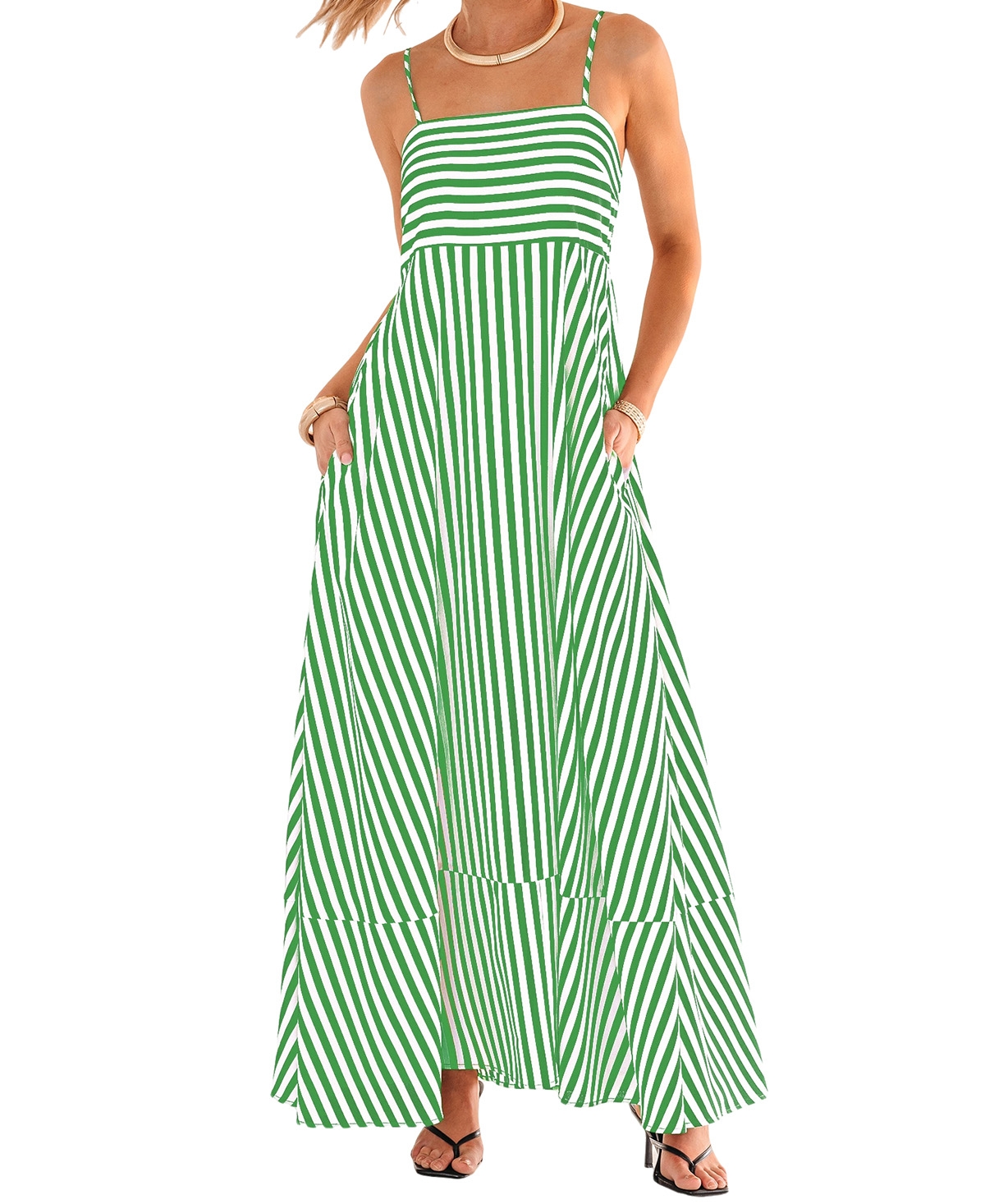 Click here for Cupshe Womens Subtle Lines Striped Maxi Beach Dres... prices