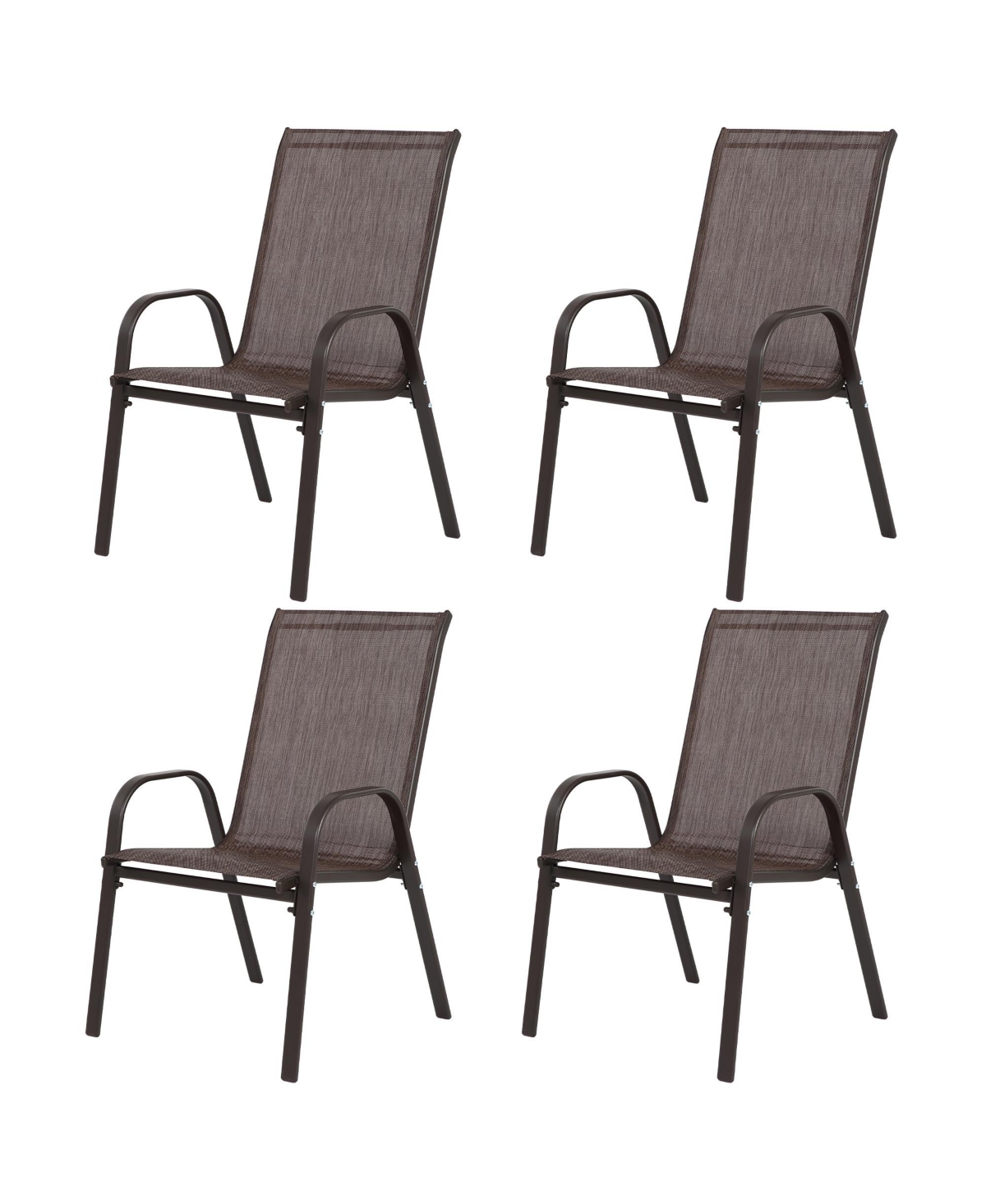 Click here for Flynama 4 Piece Outdoor Brown Patio Camping Chairs... prices