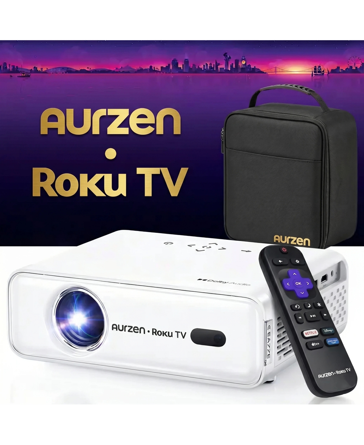 Click here for Aurzen Portable Mini Roku Tv Projector with Carryi... prices