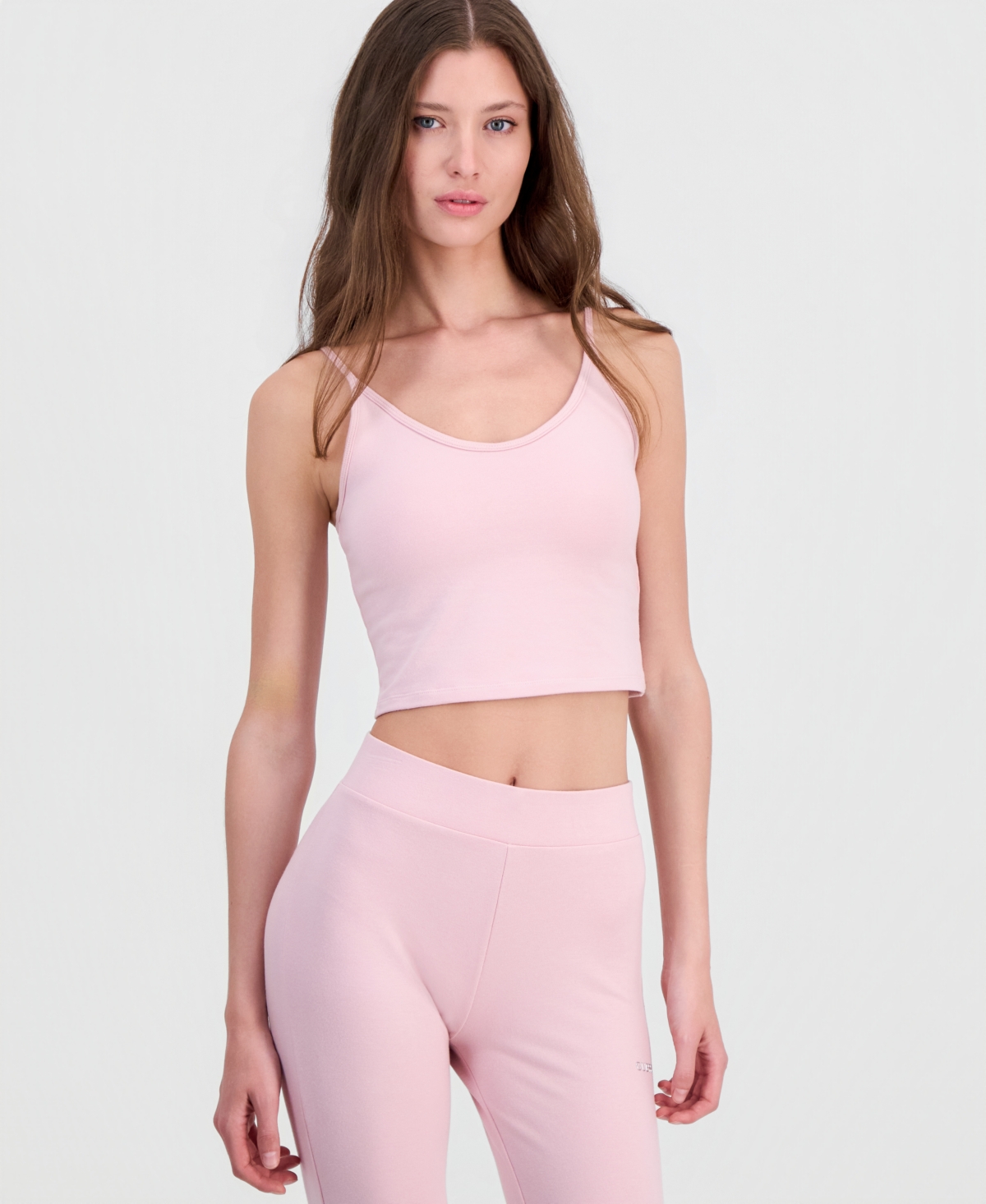 Click here for Guess Womens Syrma Cropped Sleeveless Top - Light... prices
