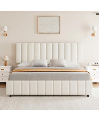 Click here for Gaomon Linen Upholstered Platform Bed Frame 4 Stor... prices