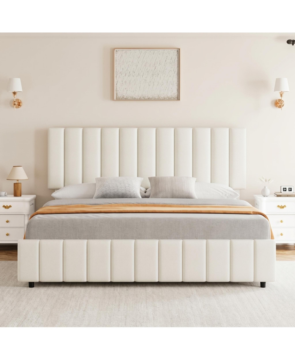 Click here for Gaomon Linen Upholstered Platform Bed Frame  4 Sto... prices