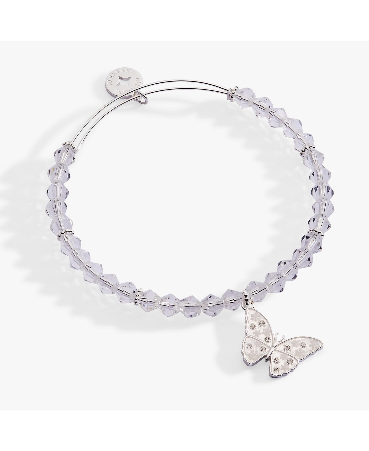Click here for Alex and Ani Glass Butterfly Beaded Charm Bangle prices