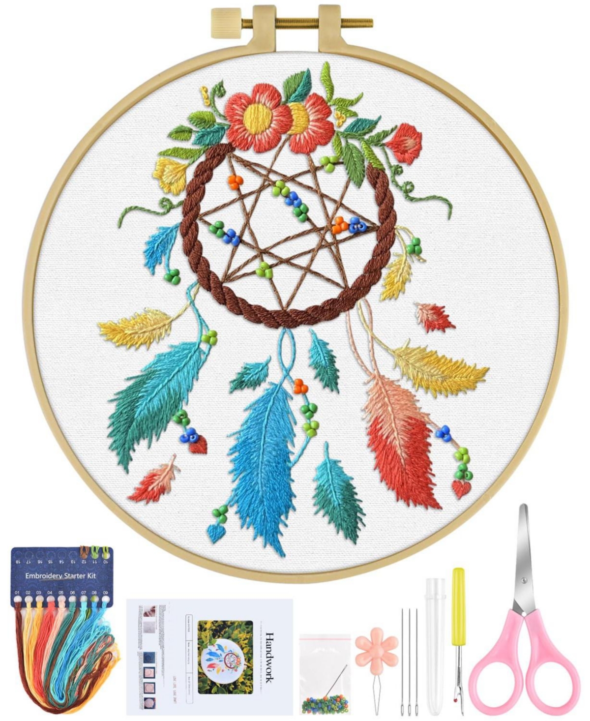Click here for Embroidery Kit Beginners Flower Cross Cloth Hoops... prices