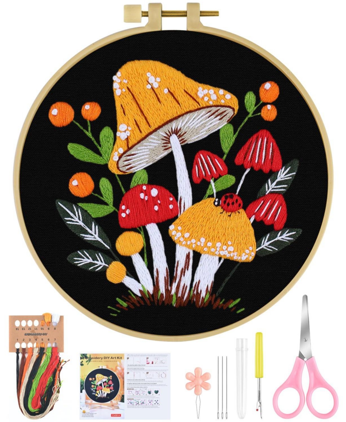 Click here for Embroidery Kit Beginners Flower Cross Cloth Hoops... prices