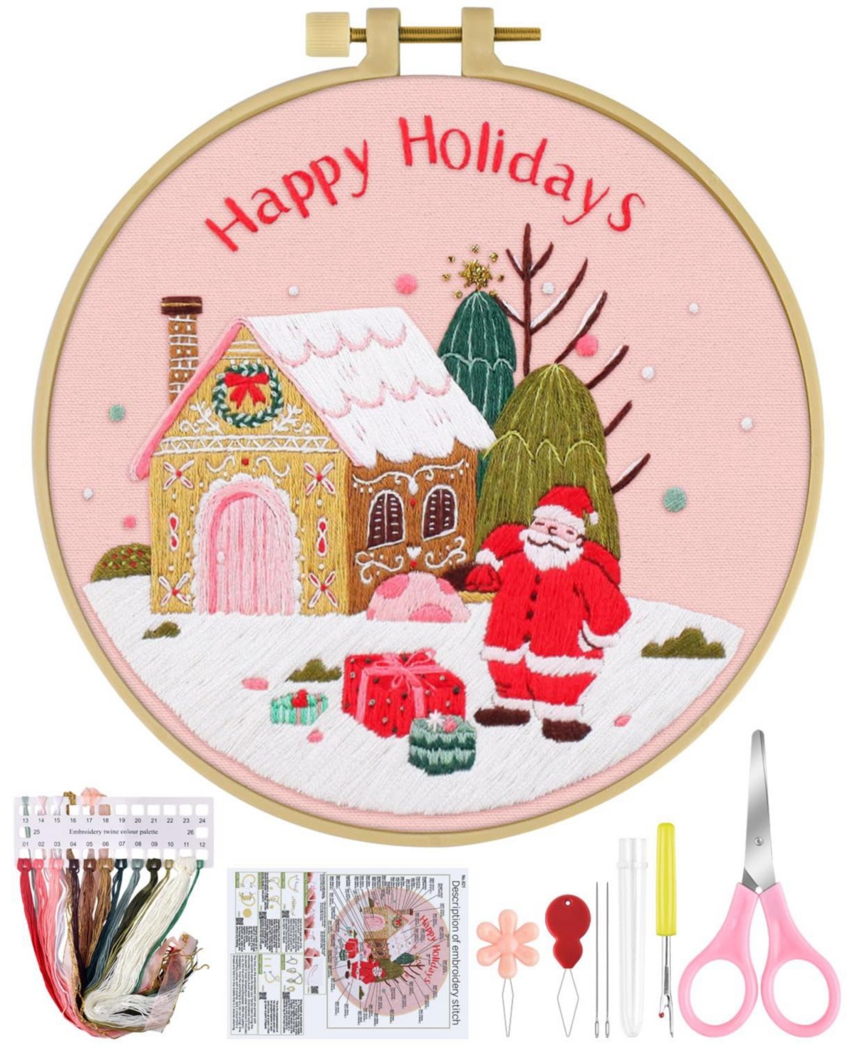Click here for Embroidery Kit Beginners Flower Cross Cloth Hoops... prices