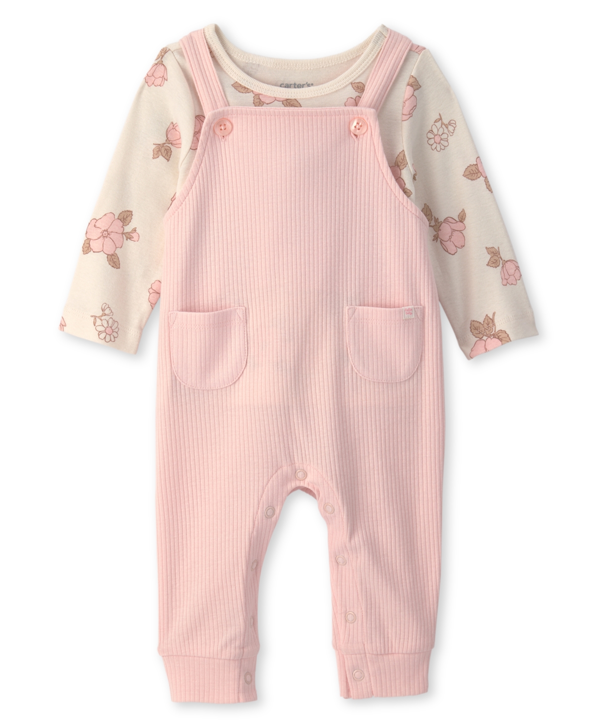 Click here for Carters Baby Girls Floral Bodysuit and Overall 2-P... prices