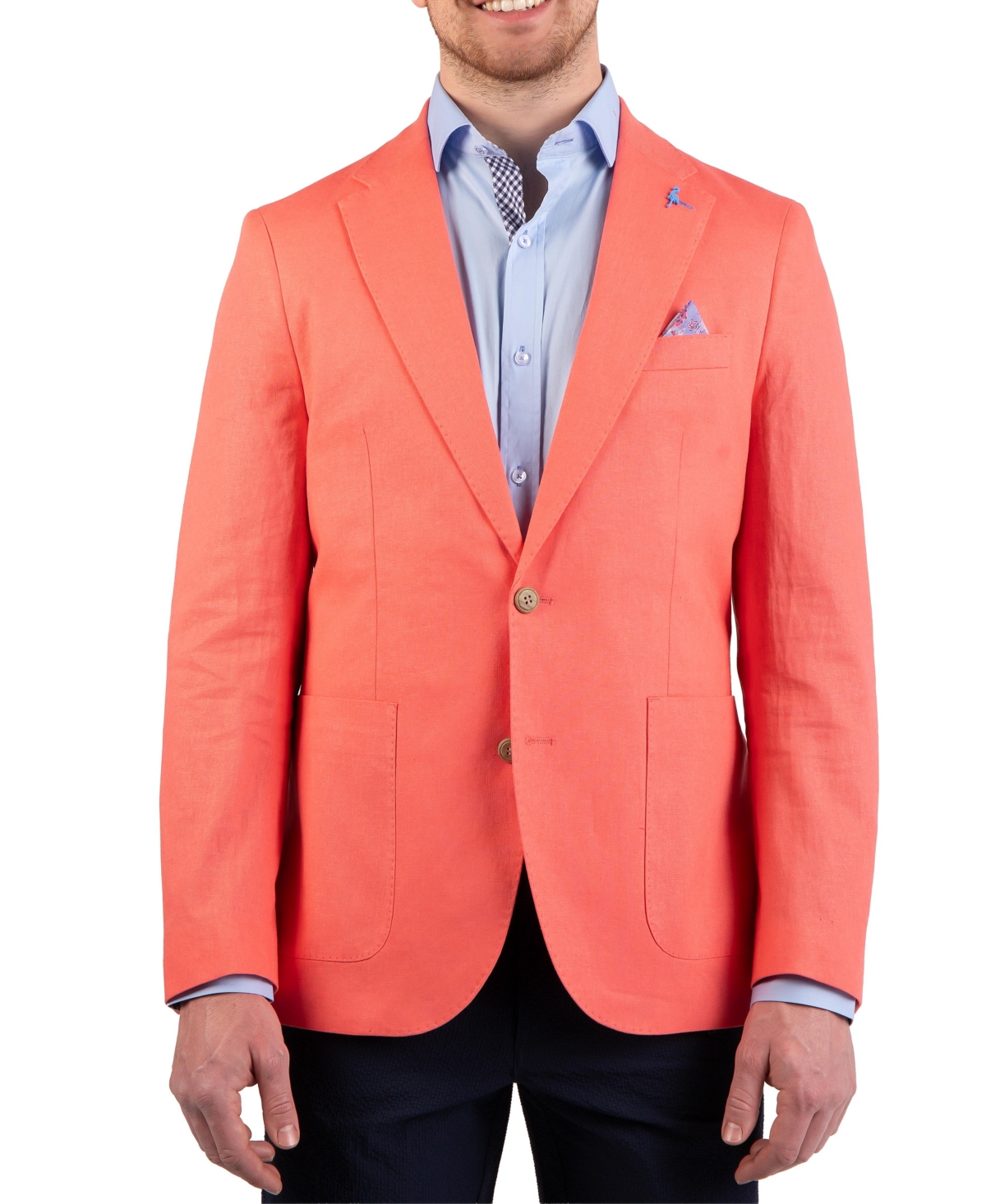 Click here for Tailorbyrd Mens Linen Blend Sportcoat - Coral prices
