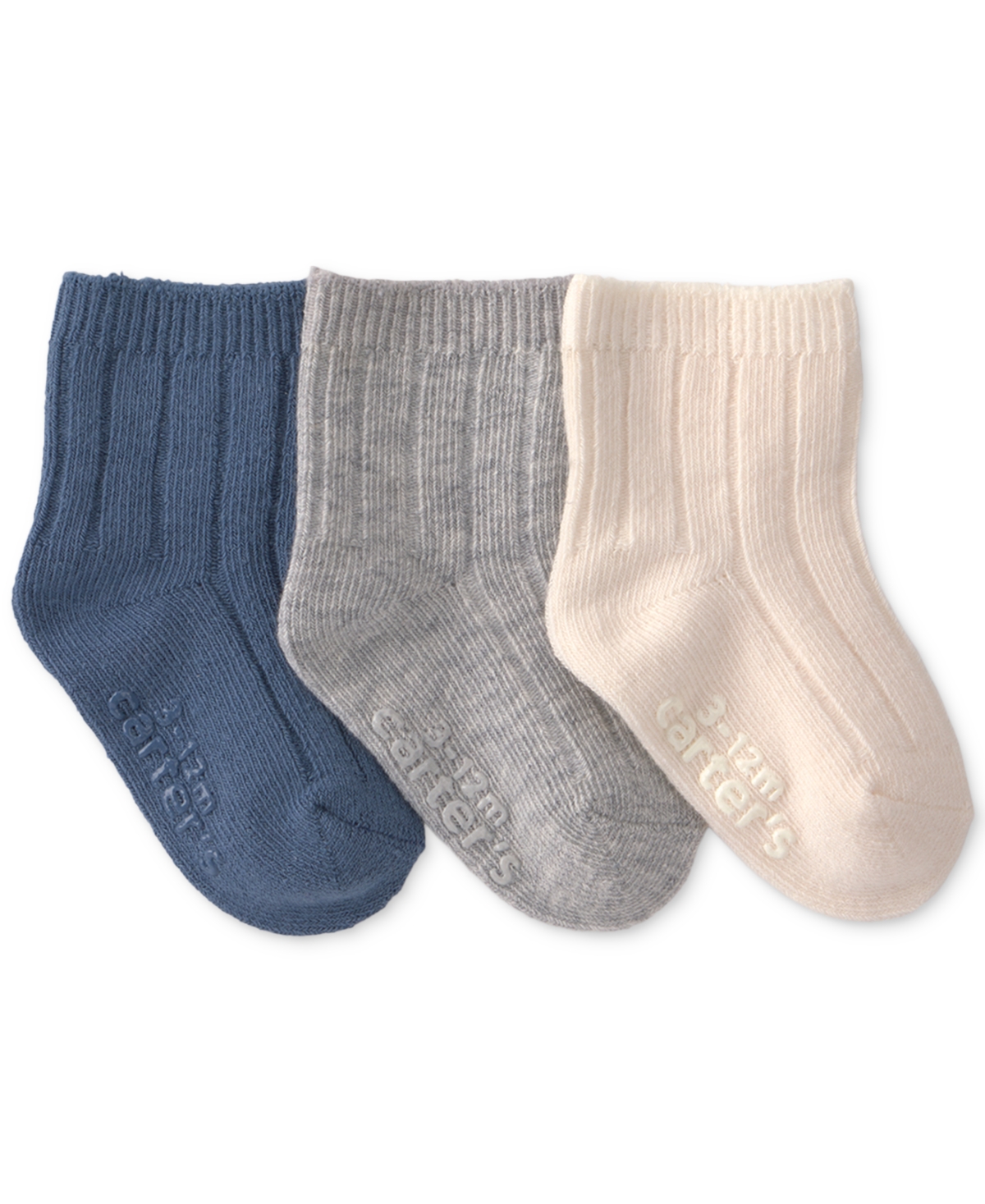 Click here for Carters Baby Boys Crew Socks  3-Pack - Blue/Ivory/... prices