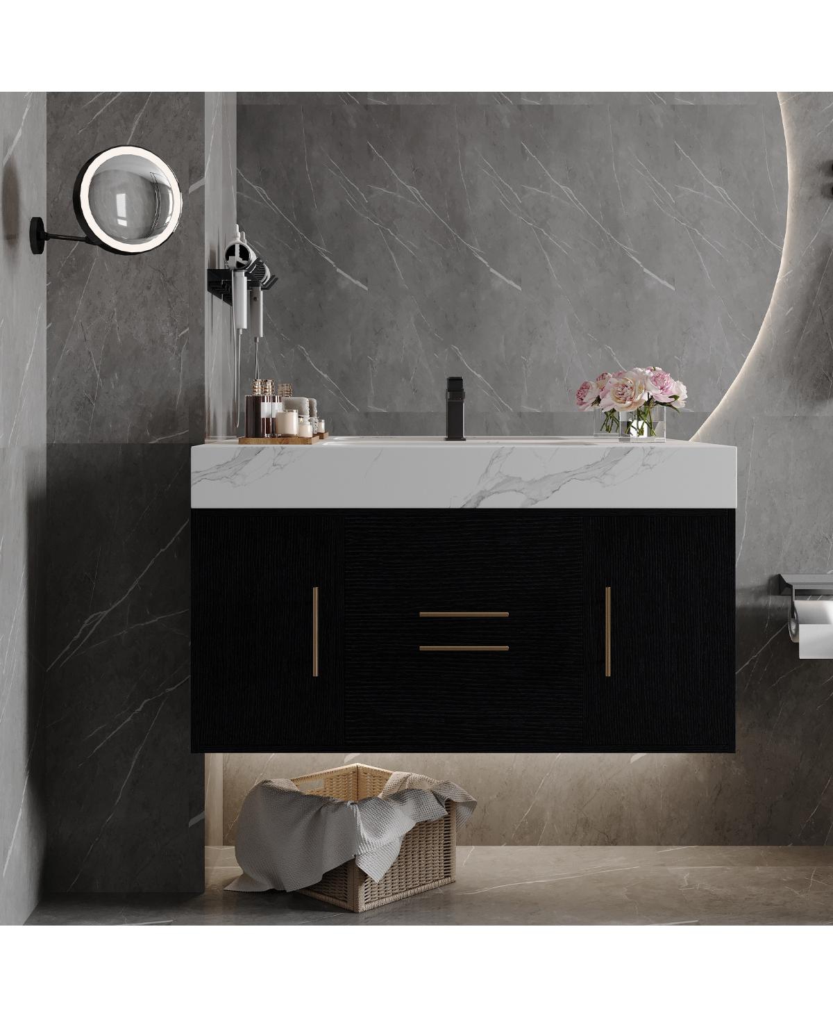 Click here for Sillysis Wall Mounted Bathroom Vanity with Faux Ma... prices