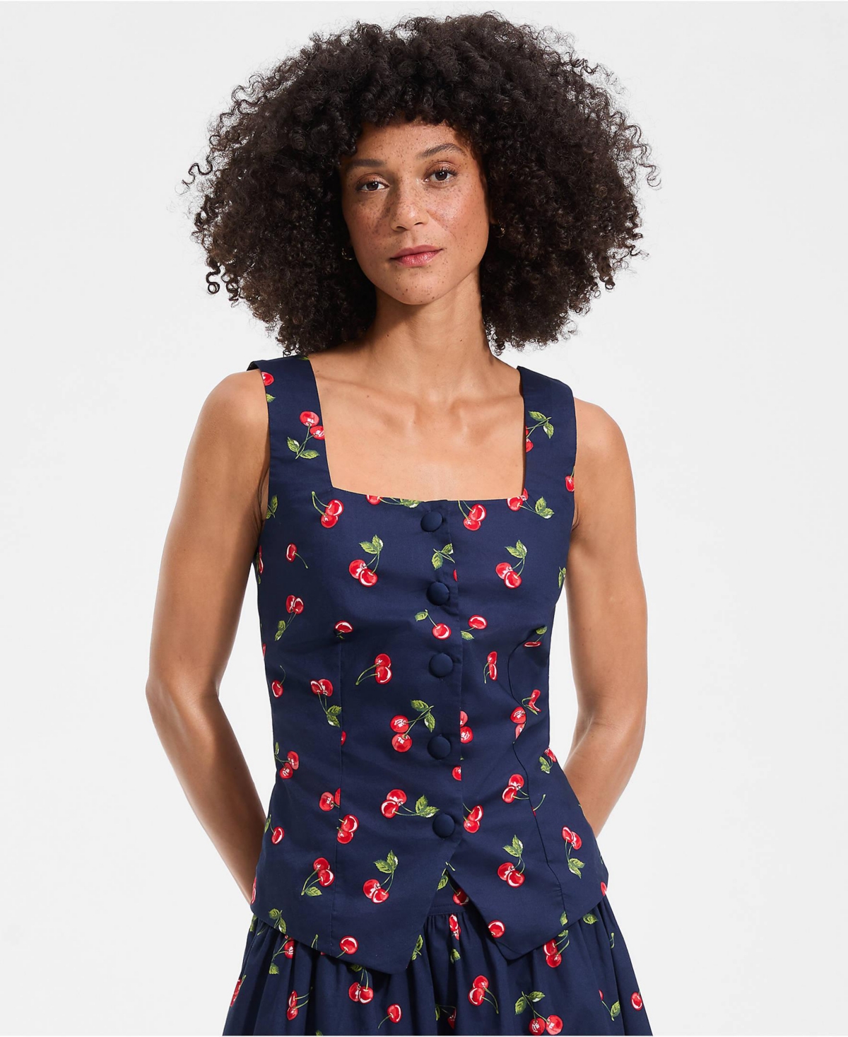 Click here for Lands End Womens Poplin Square Neck Vest - Deep se... prices