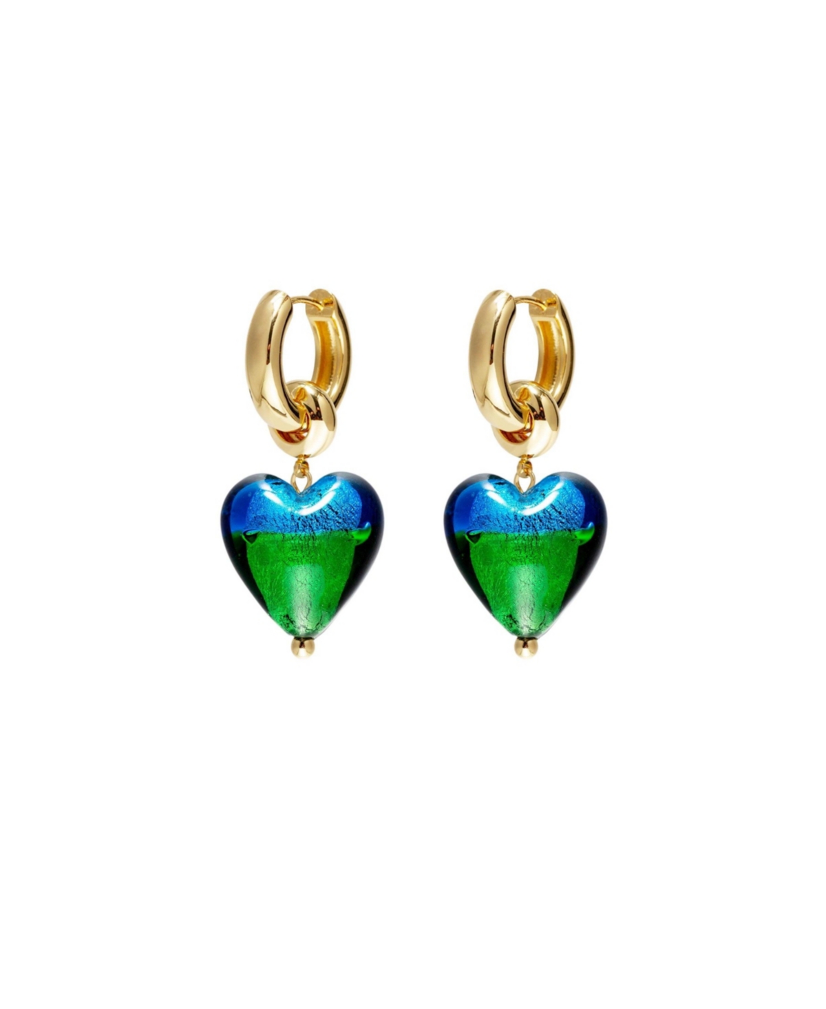 Click here for Esmee Glaze Heart Dangle Earrings - Peacock prices