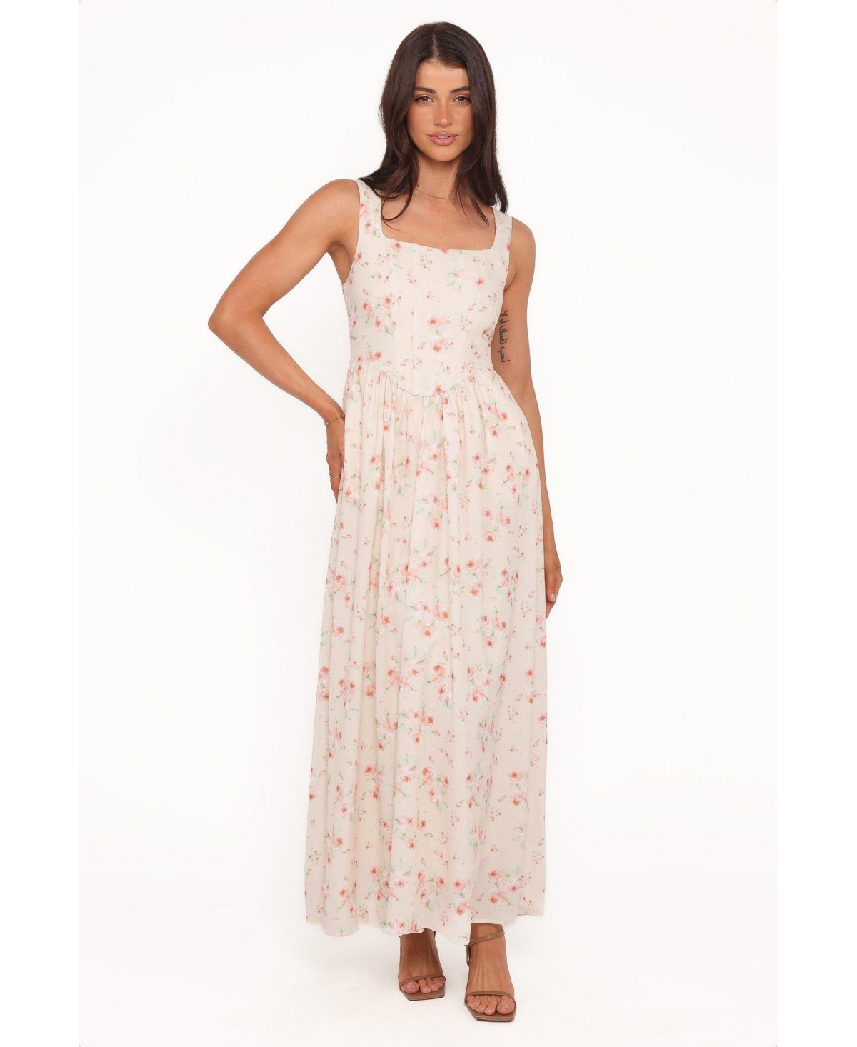 Click here for Petal and Pup Womens Vespa Midi Dress - Peach flor... prices
