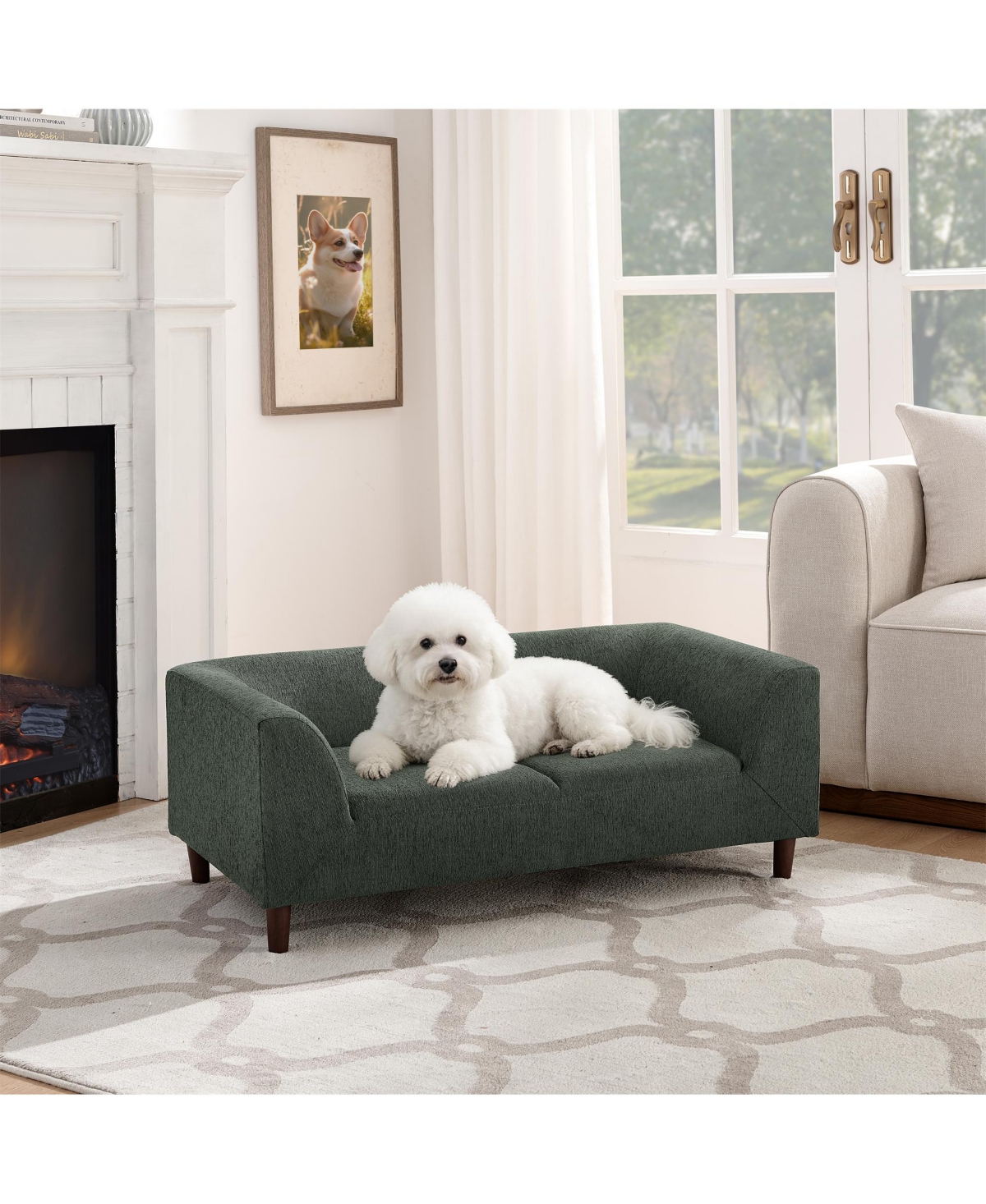 Click here for Clihome Dog Sofa with Arms and Backrest  Modern Pe... prices