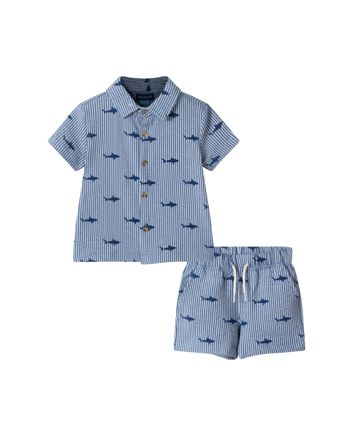 Click here for Andy & Evan Infant Boys Shark Buttondown and Short... prices