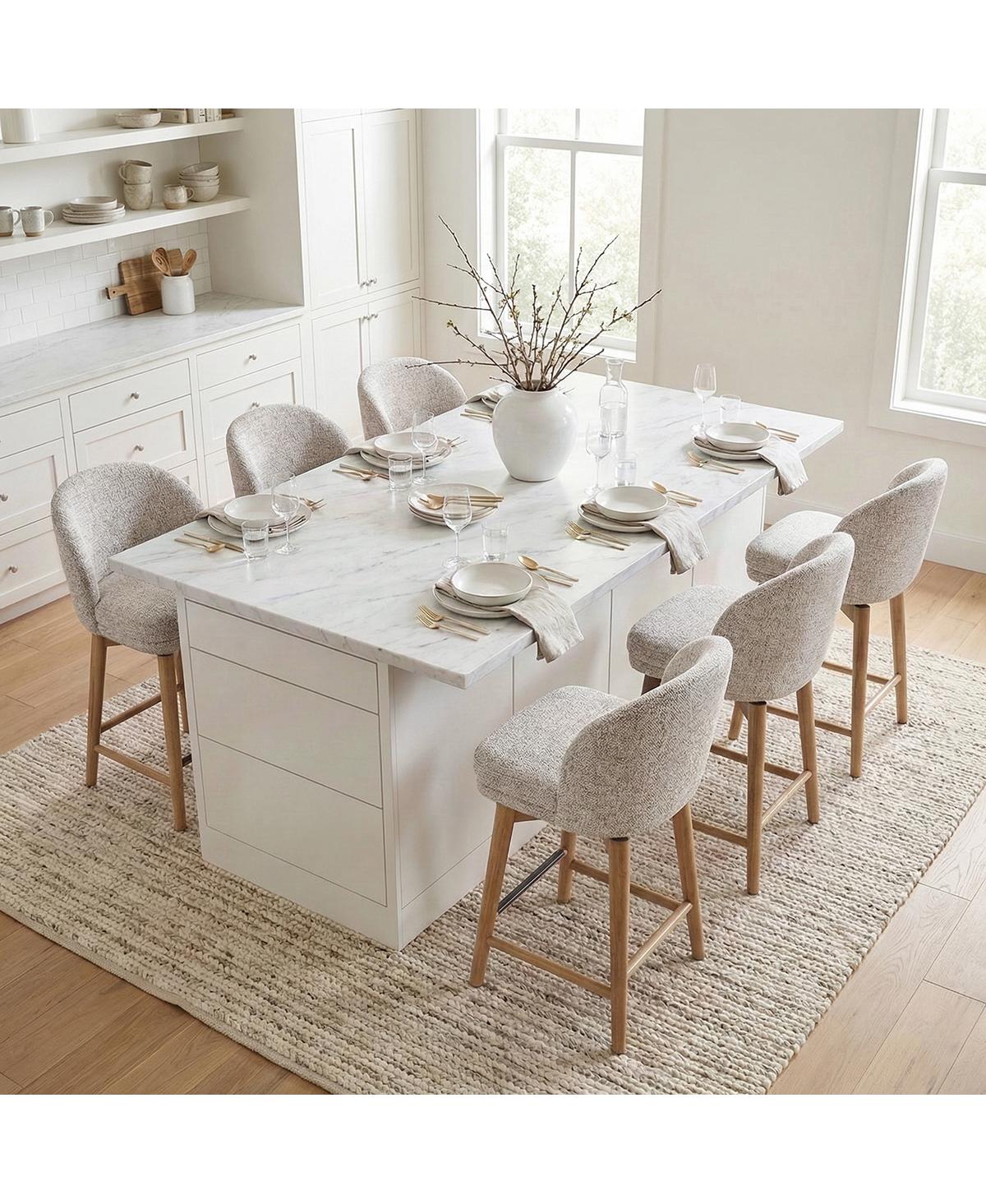 Click here for Maison Boucle Set of 6 Swivel Chenille Counter Hei... prices