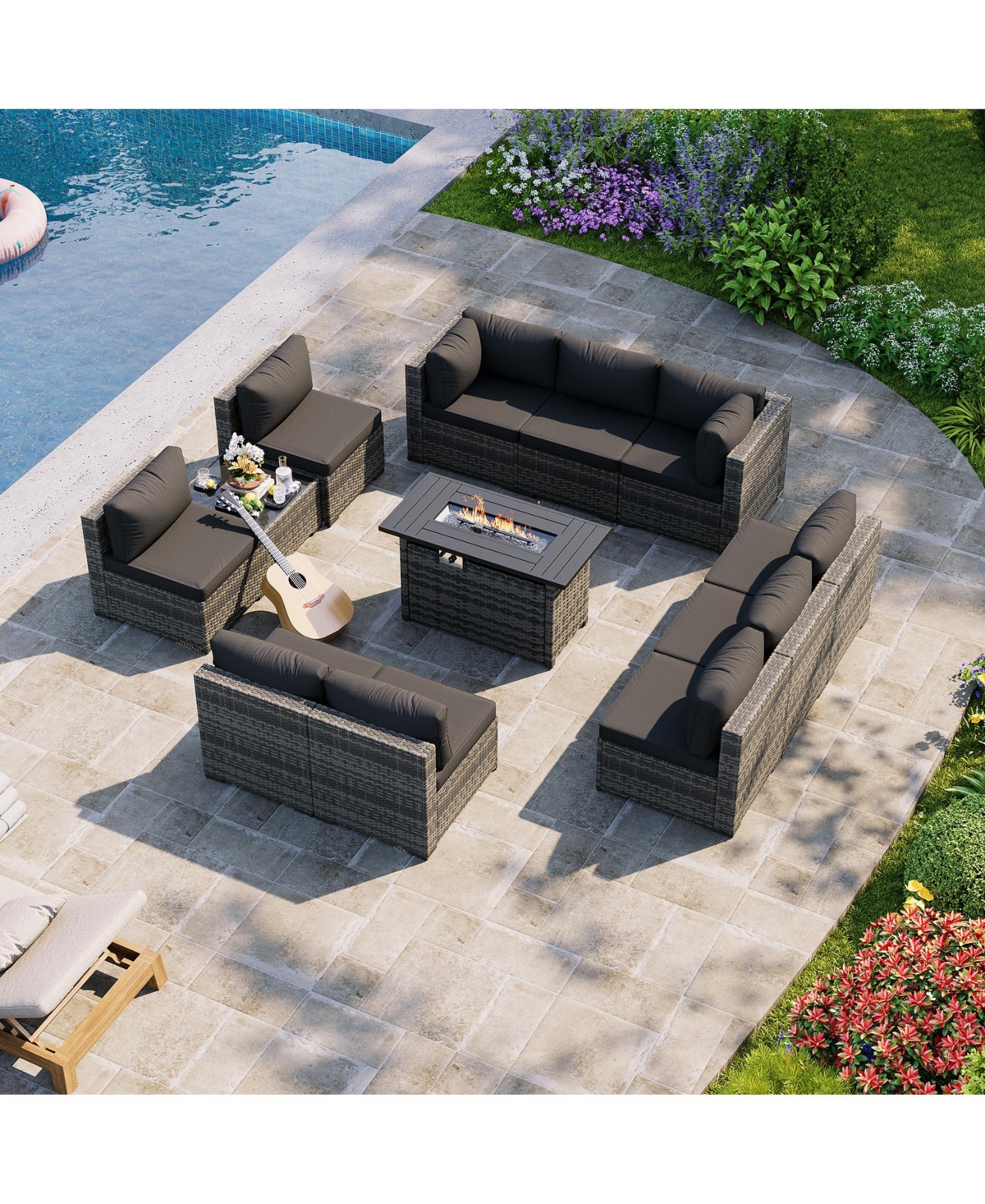 Click here for Aoxun 12-Piece Outdoor Wicker Patio Conversation S... prices