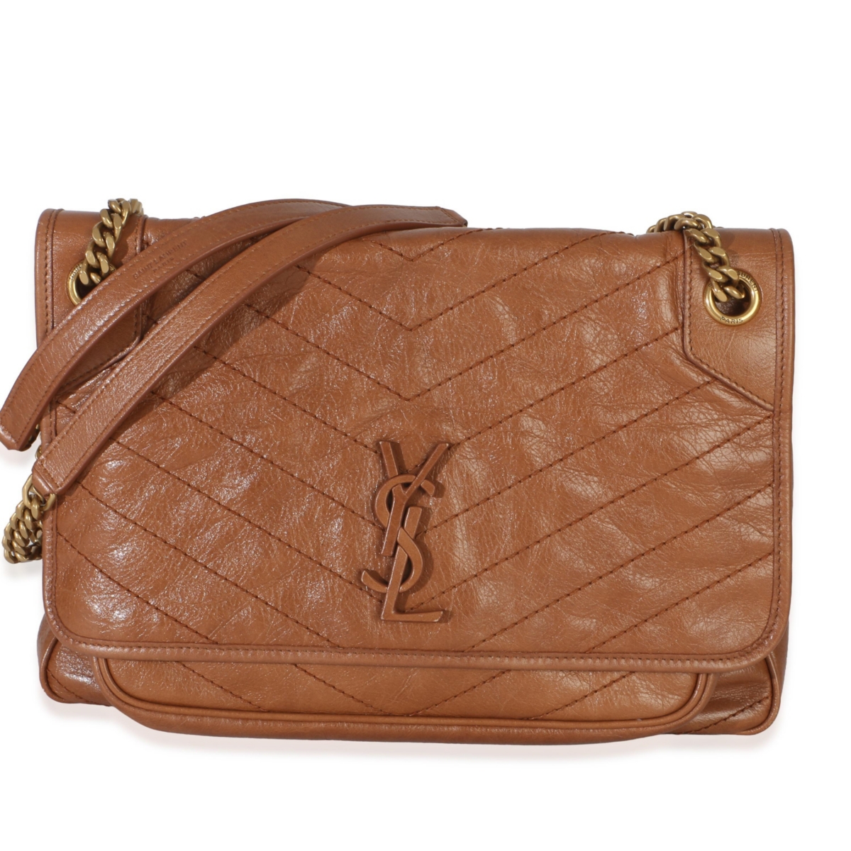 Click here for Pre-Owned Saint Laurent Caramel Crinkled Calfskin... prices
