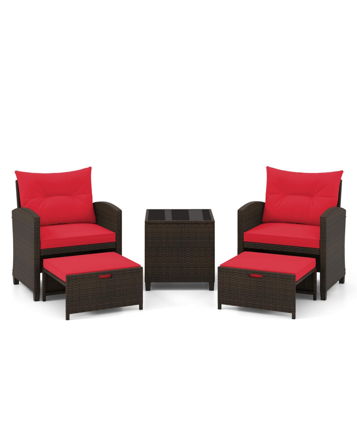 Click here for Slickblue Outdoor Rattan Furniture Set 5 Piece wit... prices