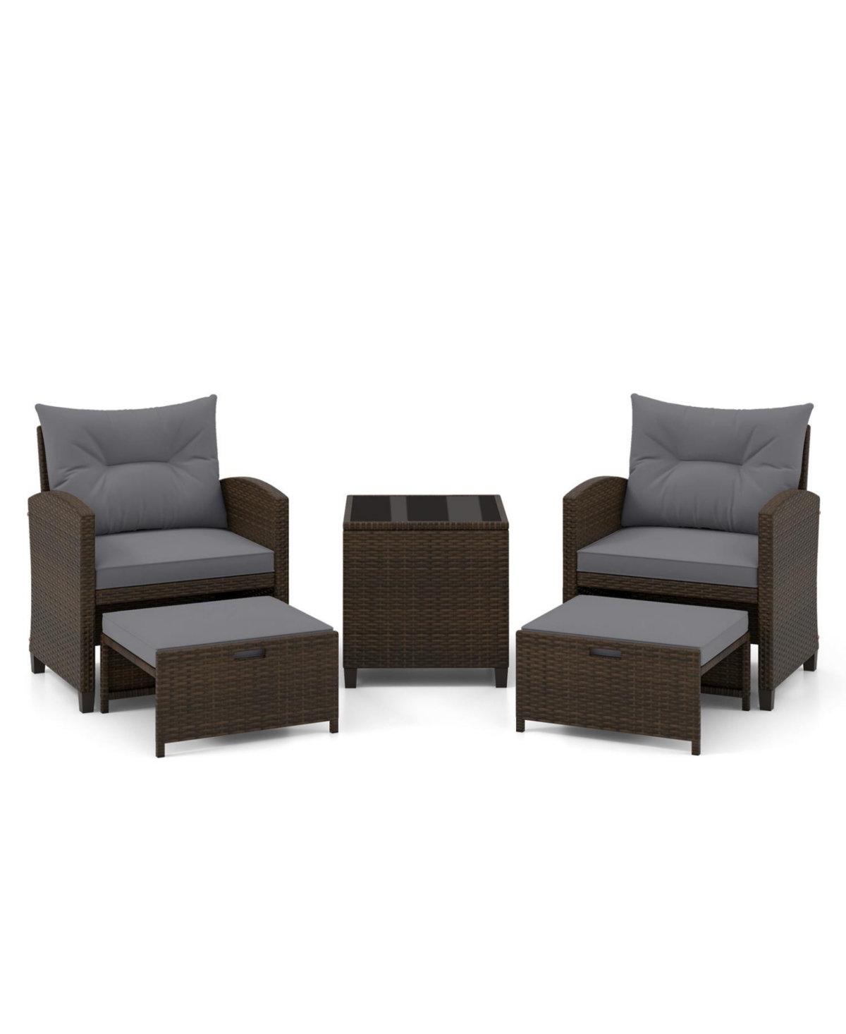 Click here for Slickblue Outdoor Rattan Furniture Set 5 Piece wit... prices
