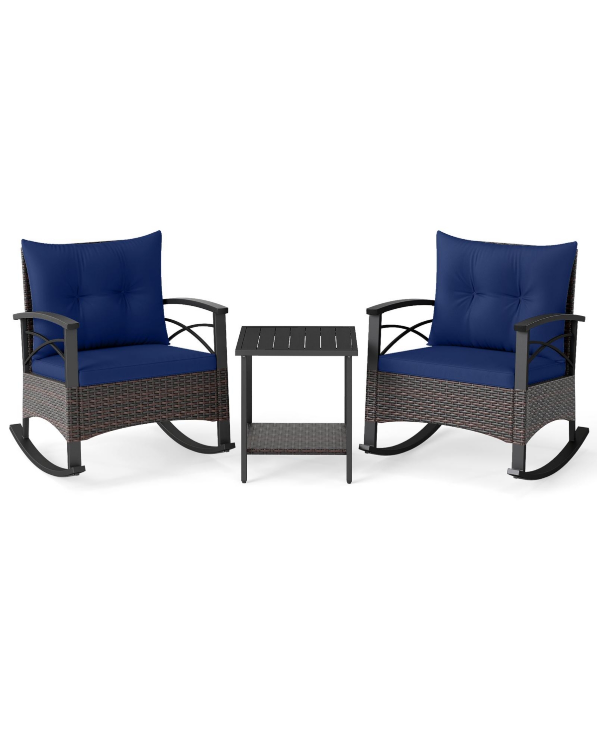 Click here for Slickblue 3 Piece Rattan Rocking Bistro Set with A... prices