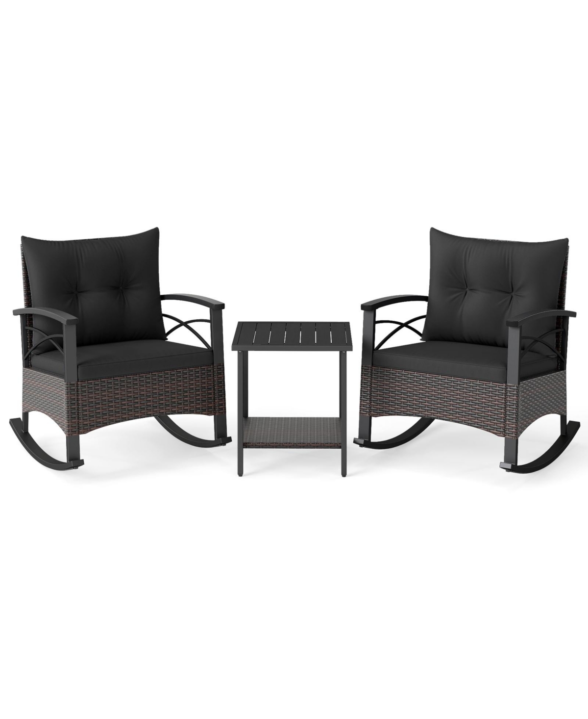 Click here for Slickblue 3 Piece Rattan Rocking Bistro Set with A... prices